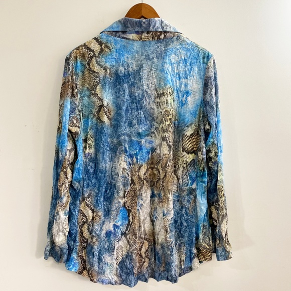 David Cline | Tops | David Cline Crushed Shirt Cobra Snake Abstract Xl ...